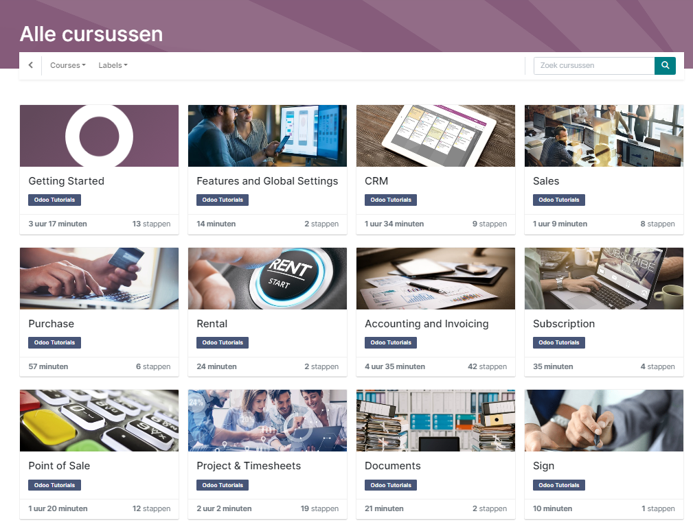 Ontdek de e-learning van Odoo | erp|open